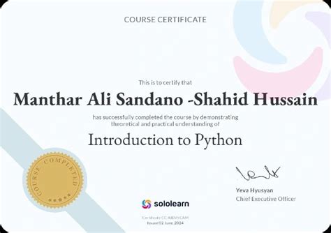 Manthar Ali Sandano On Linkedin Just Completed The Python Course On