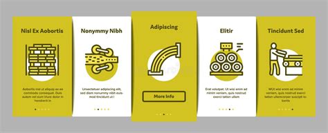 Wood Production Plant Onboarding Elements Icons Set Vector Stock Vector