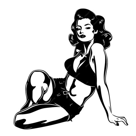 Pin Up Girl Silhouette Vector Premium Ai Generated Vector