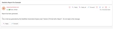 sending a report via email using c dataminer dojo