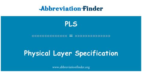 Pls ย่อมาจาก ข้อมูลจำเพาะเกี่ยวกับชั้นกายภาพ Physical Layer Specification