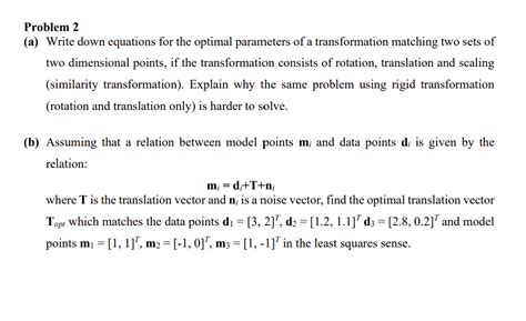 Solved Problem 2 A Write Down Equations For The Optimal Chegg Com