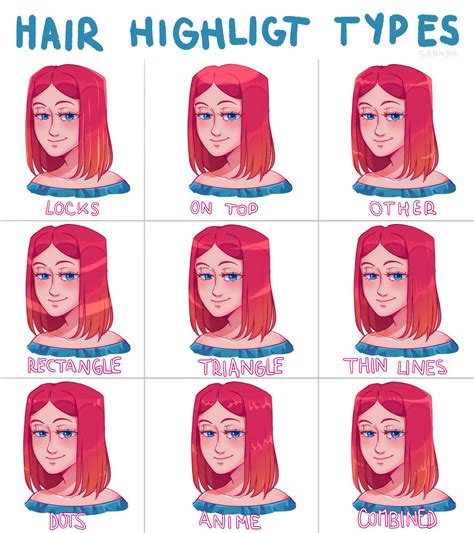 Hair Highlight Types By Existencial Fire On Deviantart