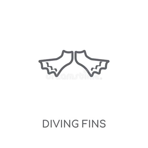 Diving Fins Linear Icon Modern Outline Diving Fins Logo Concept Stock Vector Illustration Of