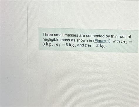 Solved Figurethree Small Masses Are Connected By Thin Rods