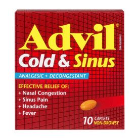 Advil Cold And Sinus Caplets With Fever Relief And Nasal Decongestant 10