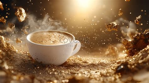김이 나는 커피 한잔 배경 사진 및 창의적인 일러스트 무료 다운로드 Lovepik