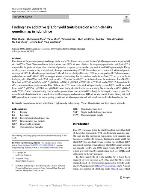 Finding New Addictive Qtl For Yield Traits Based On A High Density Genetic Map In Hybrid Rice
