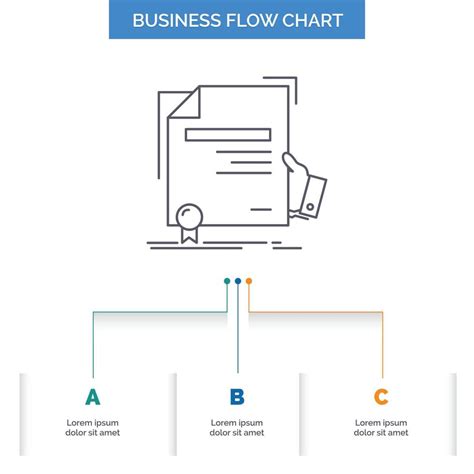 Certificate Degree Education Award Agreement Business Flow Chart Design With 3 Steps Line