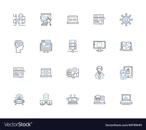 Server Icons Outline Collection Royalty Free Vector Image