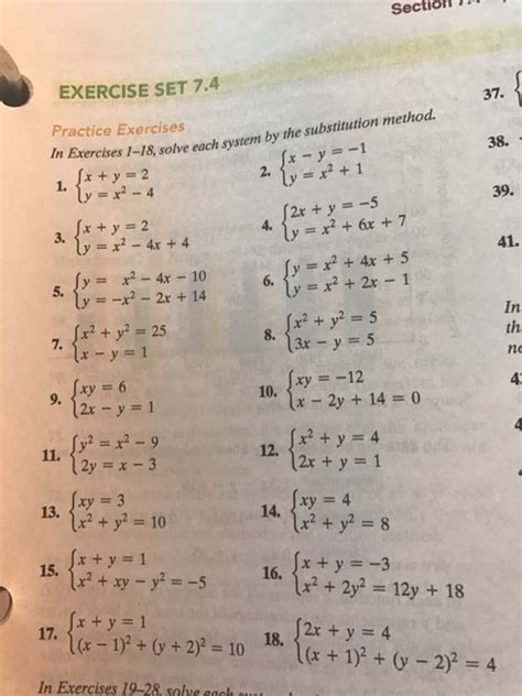 solved solve each system by the substitution methos {x y