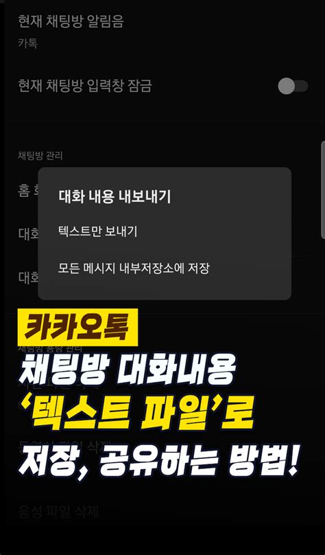 카카오톡 대화내용 텍스트 파일로 저장 공유하는 방법 다음 루프