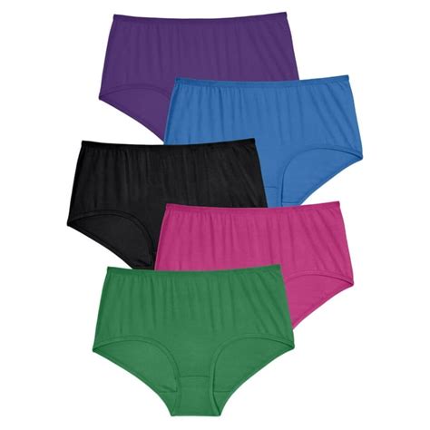 Comfort Choice Womens Plus Size Full Coverage Stretch Cotton Brief 5