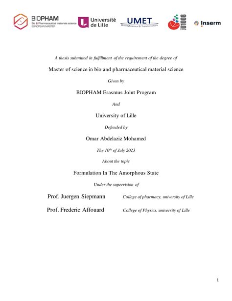 Pdf Formulation In The Amorphous State