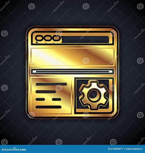 Gold Debugging Icon Isolated On Black Background Debugging Tool Magnifying Glass On Bug