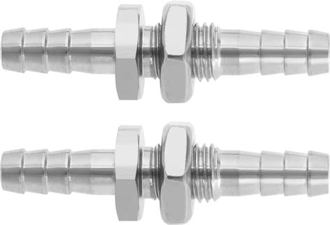 Lt Easiyl 2pcs 6mm Hose Connector Hose Barb Joint Stainless Steel Plate Hose Connector Hexagonal