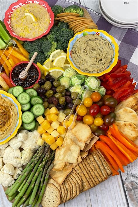 Vegetable Charcuterie Board With Hummus Dips Oh My Creative