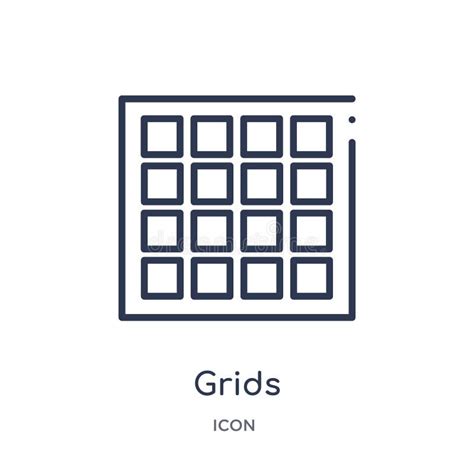 Linear Grids Icon From Geometric Figure Outline Collection Thin Line