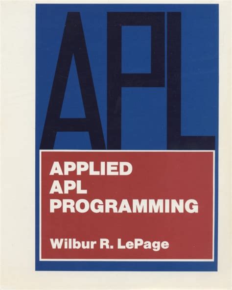 Applied Apl Programming Book Computing History