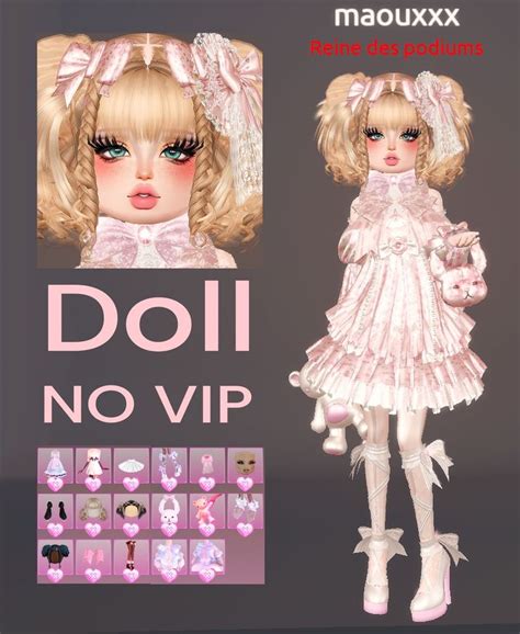 [dti] Dress To Impress Doll Plushcore Theme No Vip Outfit In 2025