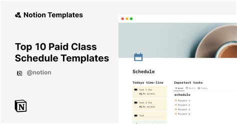 Top 10 Paid Class Schedule Templates Notion Template Marketplace