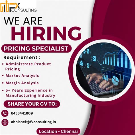 Fxconsulting On Linkedin We Are Hiring For Pricing Specialist Location Chennai