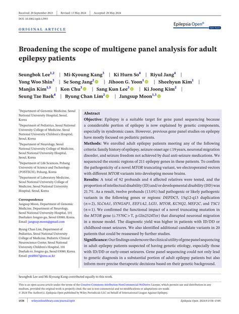Pdf Broadening The Scope Of Multigene Panel Analysis For Adult Epilepsy Patients