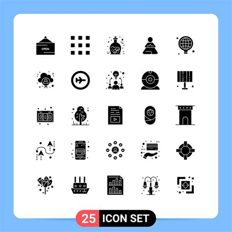 Set Of 25 Modern Ui Icons Symbols Signs For Bulb Training Number Meditation Zombie Editable