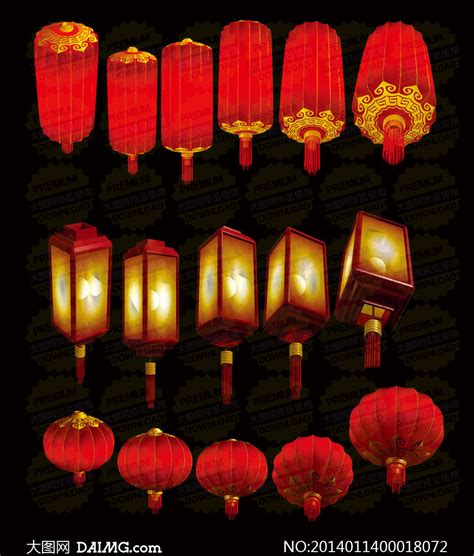 古色古香喜庆灯笼设计PSD源文件 大图网图片素材