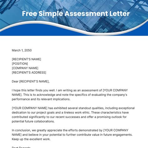 Simple Assessment Letter Template Edit Online And Download Example