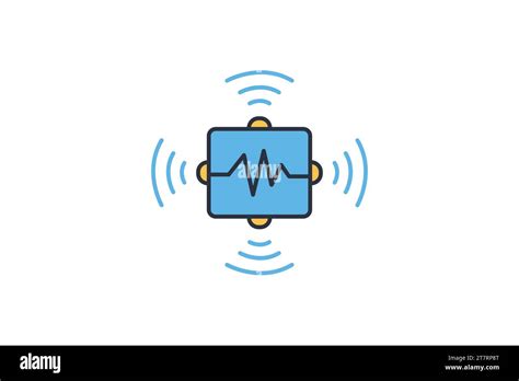 Advanced Sensors Icon Sensor With Data Waves Icon Related To