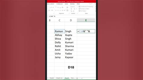 Write Full Name In One Cell By Simple Trick Shorts Youtubeshorts