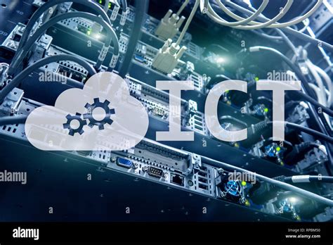 ICT Information And Communications Technology Concept On Server Room