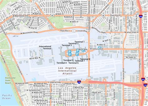 Los Angeles International Airport Map Lax Printable Terminal Maps