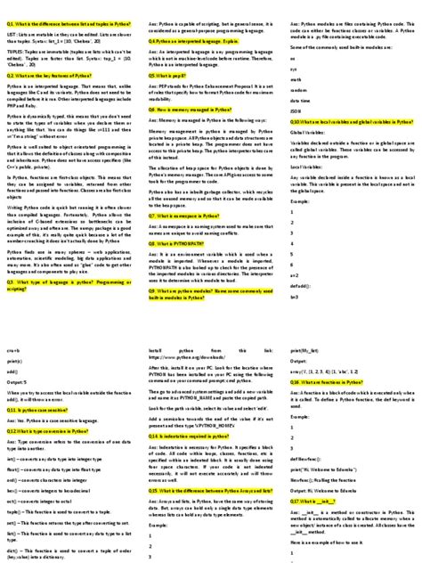 Python Viva Qna Download Free Pdf Python Programming Language Variable Computer Science
