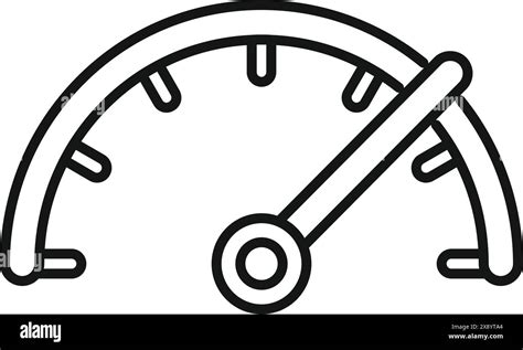 Minimalist Vector Speedometer Icon Outline In Black And White For Web And App Design