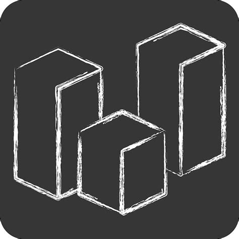 Premium Vector Icon 3d Visualication Related To 3d Visualization Symbol Chalk Style Simple