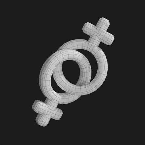 성별 기호 아이콘 프리미엄 3d 모델