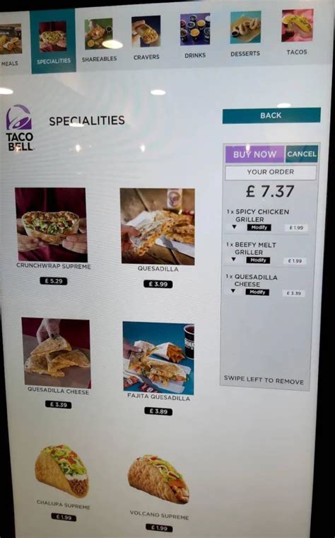 Precios Del Menú De Taco Bell