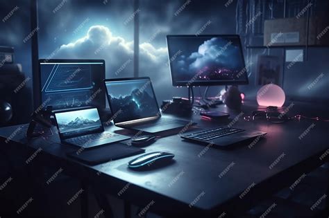 Premium Ai Image Computer Monitor And Computer Generative Ai