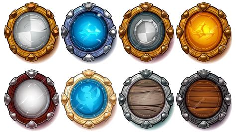 Un Marco De Juego De Círculo Ui Rango O Avatar Bordes Redondos Metal De