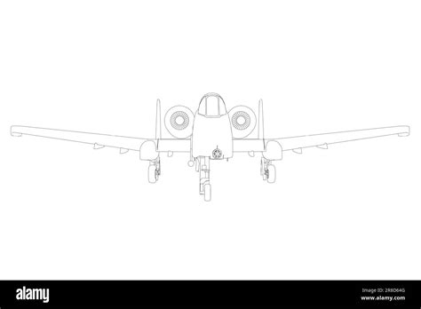 Outline Combat Aircraft In Isolate On A White Background Modern Combat Aircraft Stylized Image