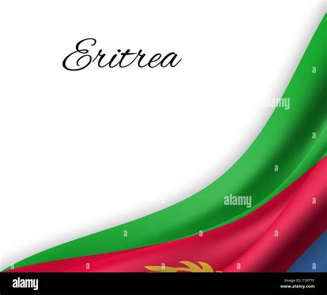 Waving Flag Of Eritrea On White Background Template For Independence Day Vector Illustration