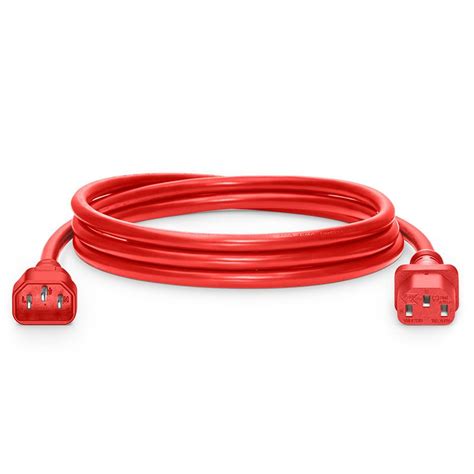Iec320 C14 To C13 Power Cord 14awg Red 10ft 3m In Stock Europe