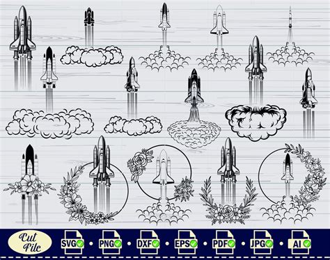 Rocket Launch Svg Rocket Svg Space Svg Rocketship Svg Space Ship