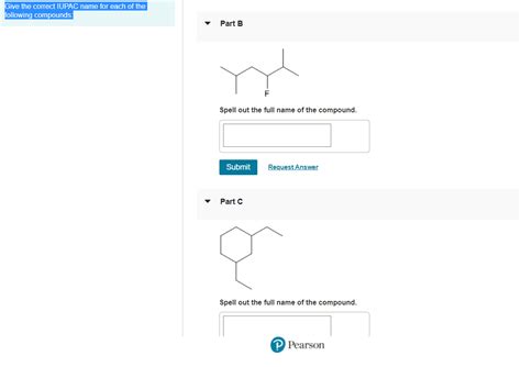 [solved] Give The Correct Iupac Name For Each Of The Following