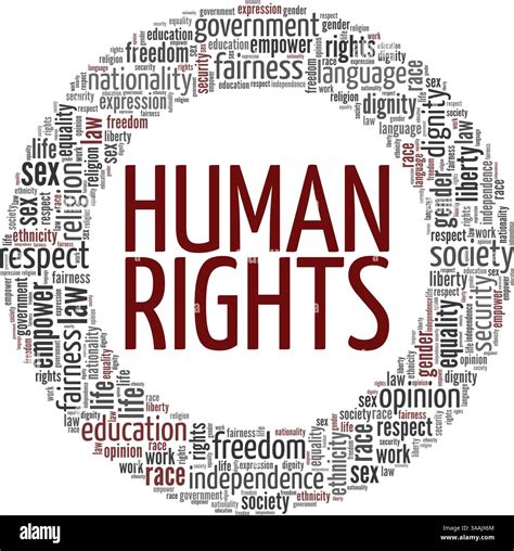 Human Rights Conceptual Vector Illustration Word Cloud Isolated On White Background Stock Vector