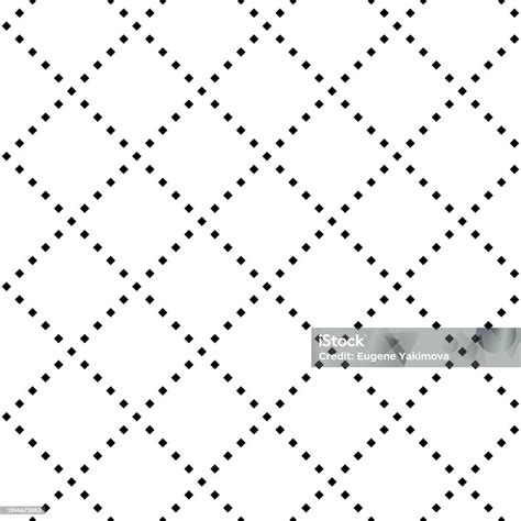 간단한 추상 기하학적 원활한 패턴 대각선 점선의 정사각형 그리드 작은 사각형의 흑백 장식 배경 주제에 대한 스톡 벡터 아트 및 기타 이미지 Istock