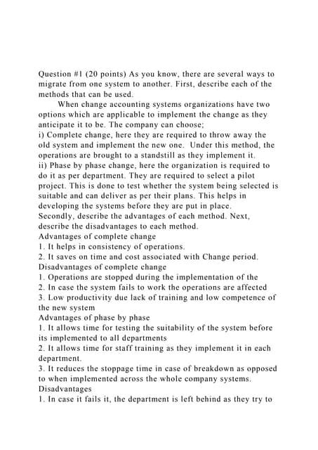 question 1 20 points as you know there are several ways to m docx