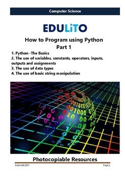 How To Program Using Python Part 1 By Edulito TpT